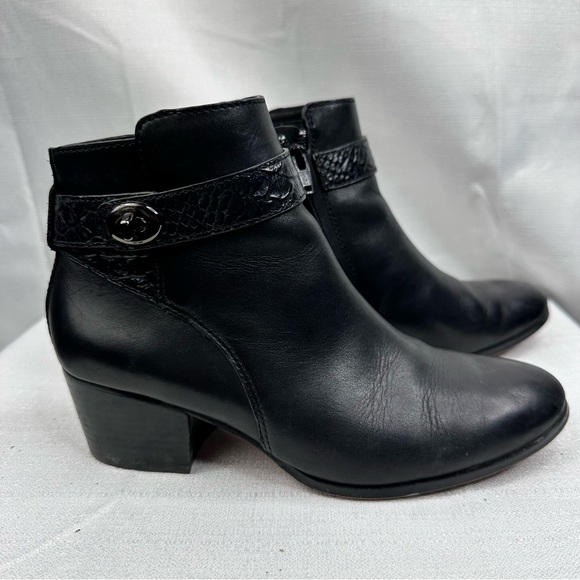 Coach | Shoes | Coach Patricia Black Leather Ankle Boots Fall Winter ...